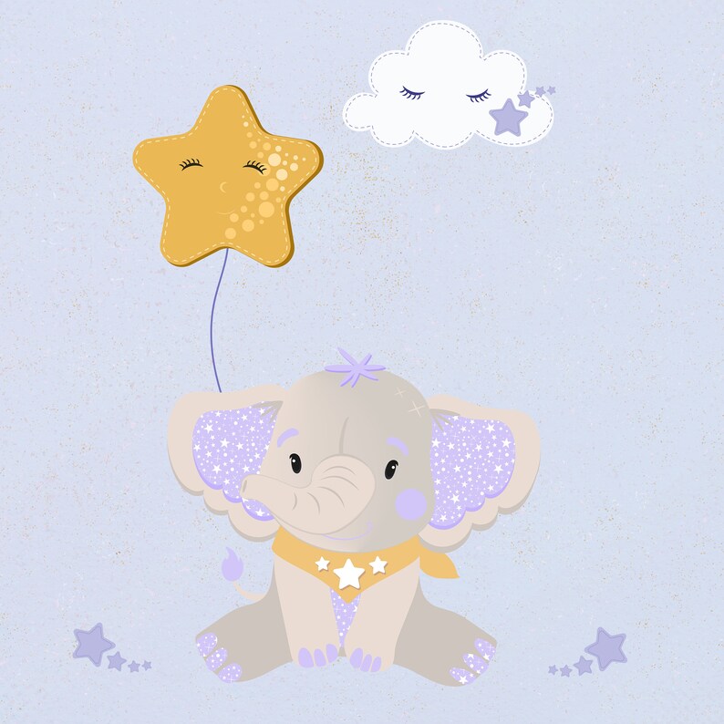 Cute Baby Elephant Clip Art, Baby Boy Elephant, Cute Elephant Graphics ...
