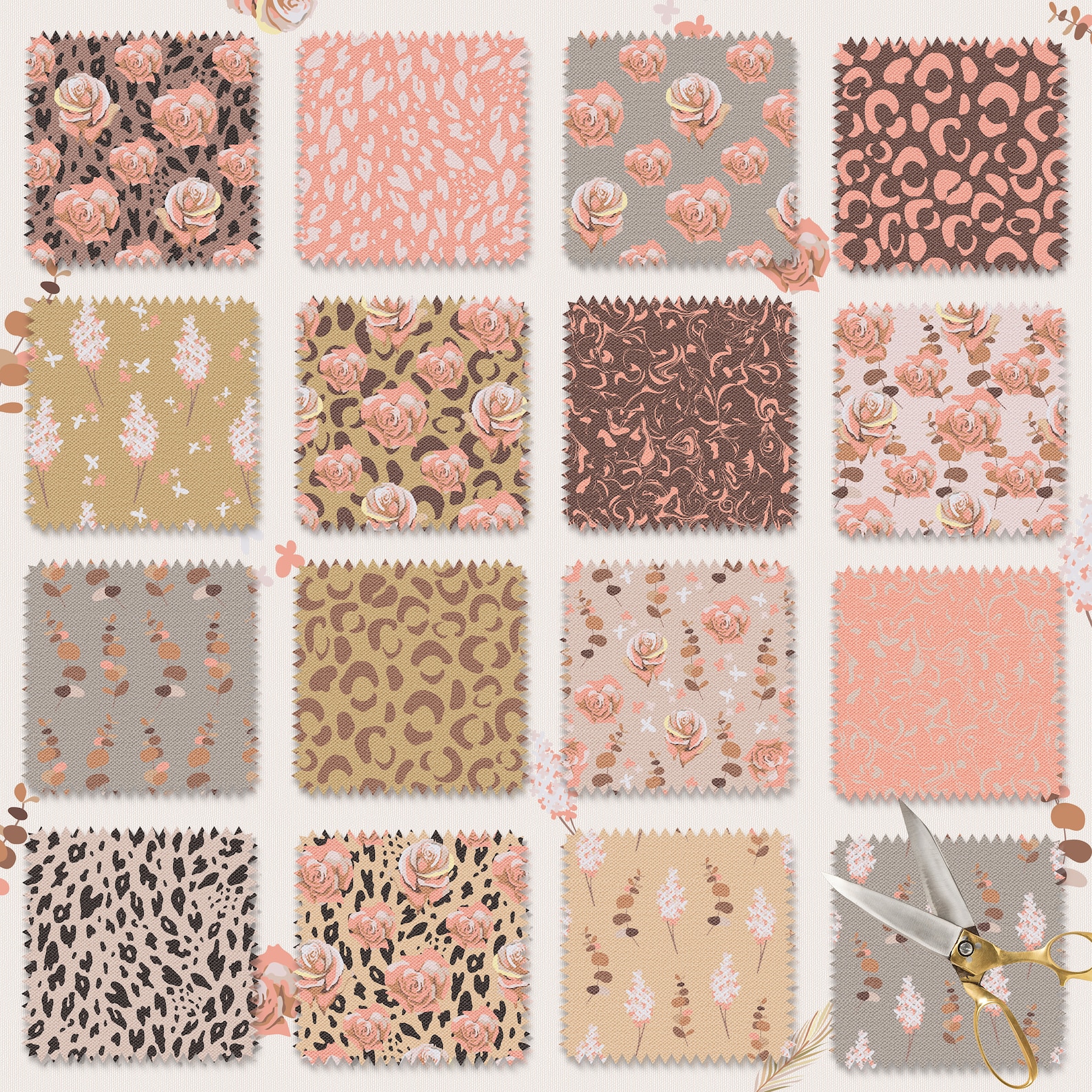 Vintage Flowers Digital Paper Flower Scrapbook Paper Floral Seamless ...