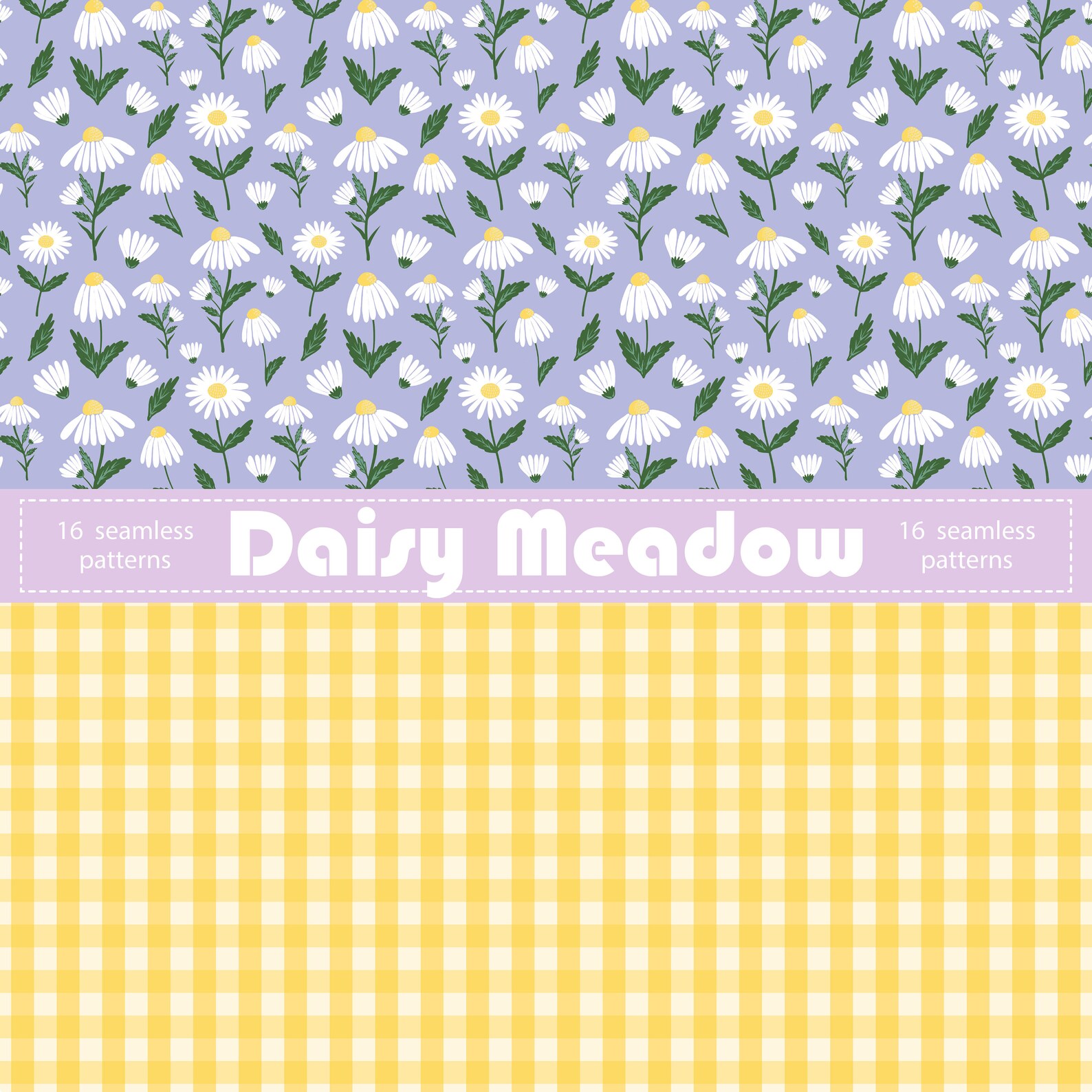 Daisy Flower Digital Paper Summer Meadow Seamless Pattern | Etsy