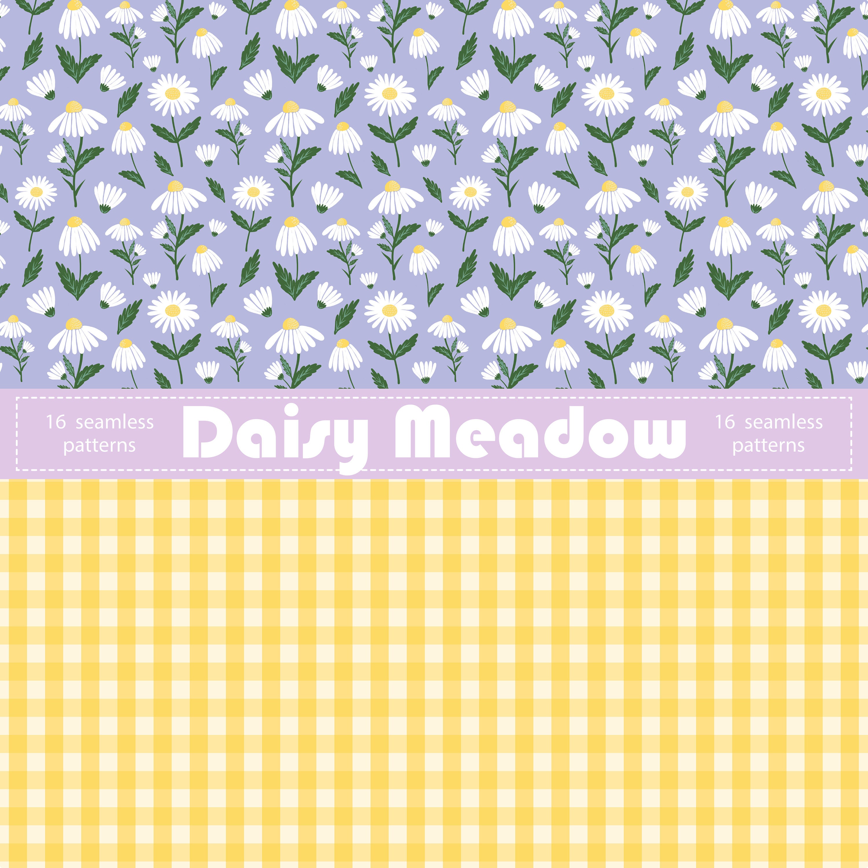 Daisy Flower Digital Paper Summer Meadow Seamless Pattern - Etsy