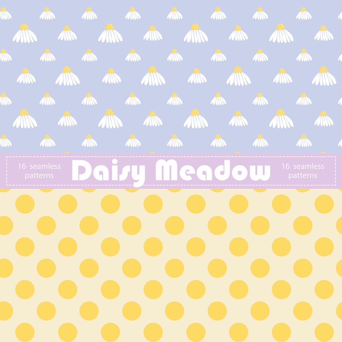 Daisy Flower Digital Paper Summer Meadow Seamless Pattern - Etsy