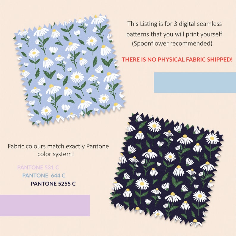 Pretty Daisy Flowers Seamless Pattern Daisy Digital Paper - Etsy