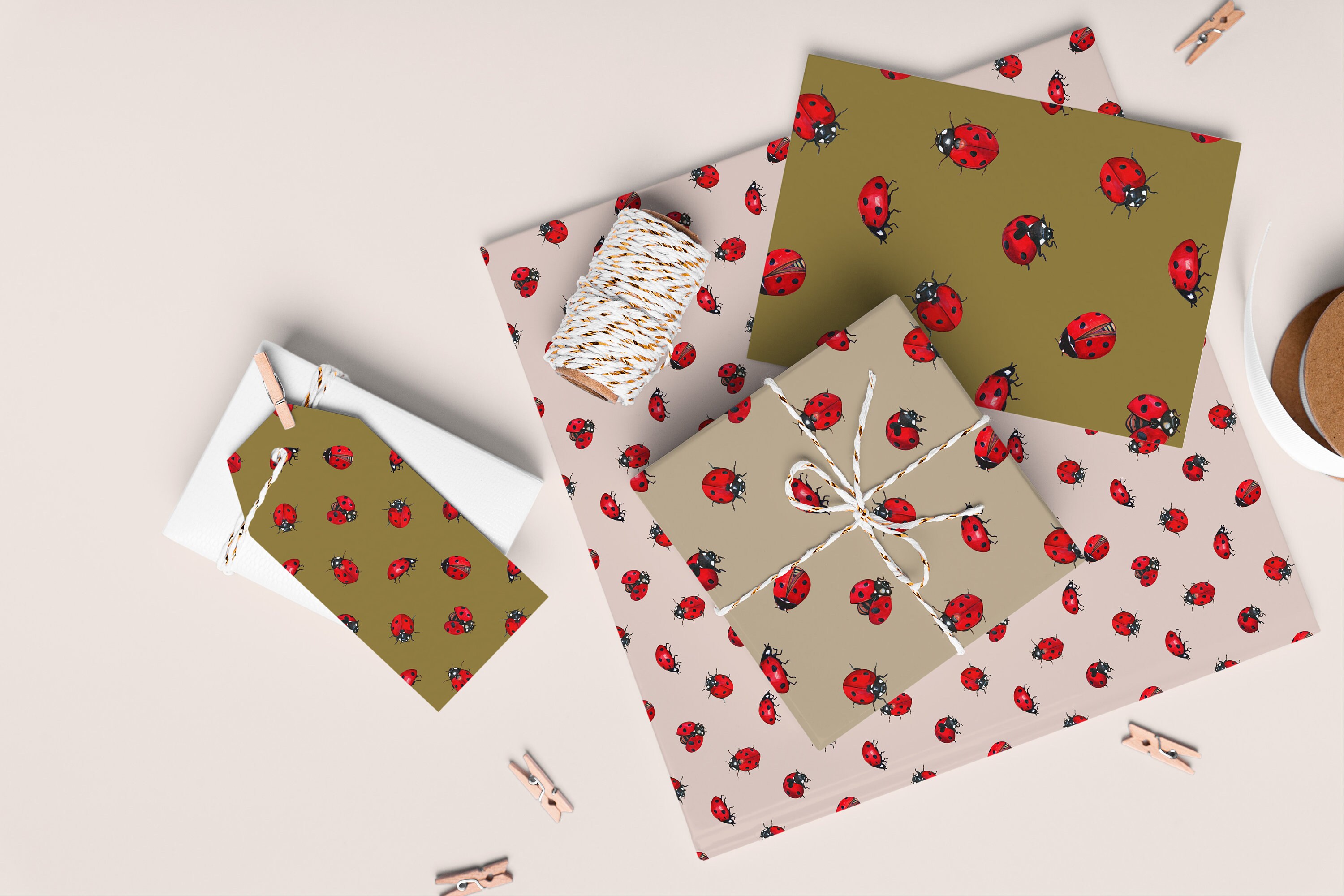 Watercolor Ladybug Seamless Pattern, Ladybird Beetle Digital Paper ...