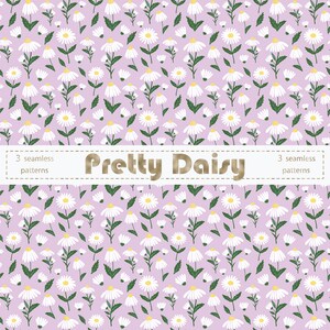 Pretty Daisy Flowers Seamless Pattern Daisy Digital Paper - Etsy