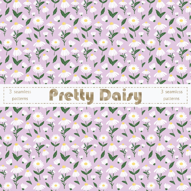 Pretty Daisy Flowers Seamless Pattern Daisy Digital Paper - Etsy