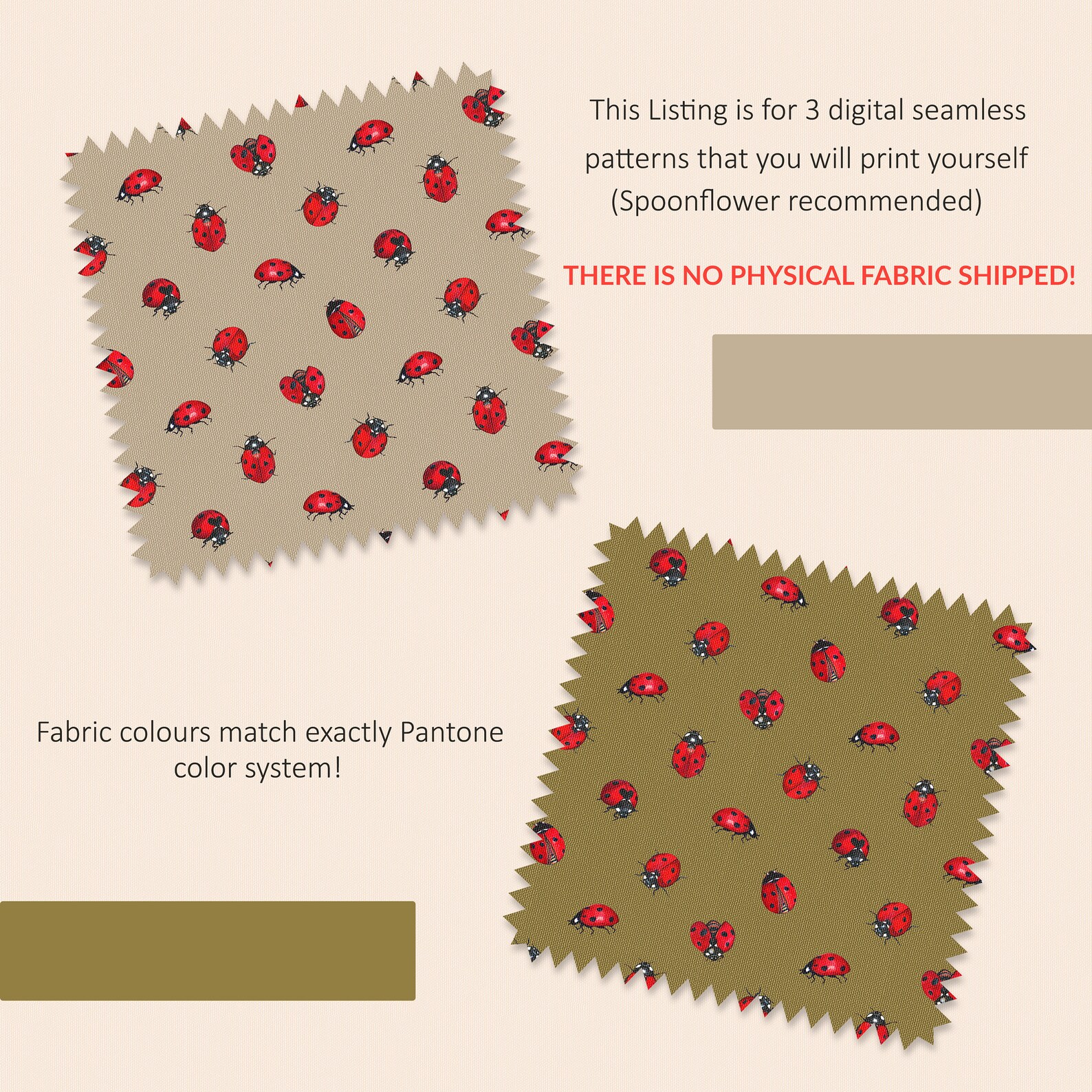 Watercolor Ladybug Seamless Pattern, Ladybird Beetle Digital Paper ...