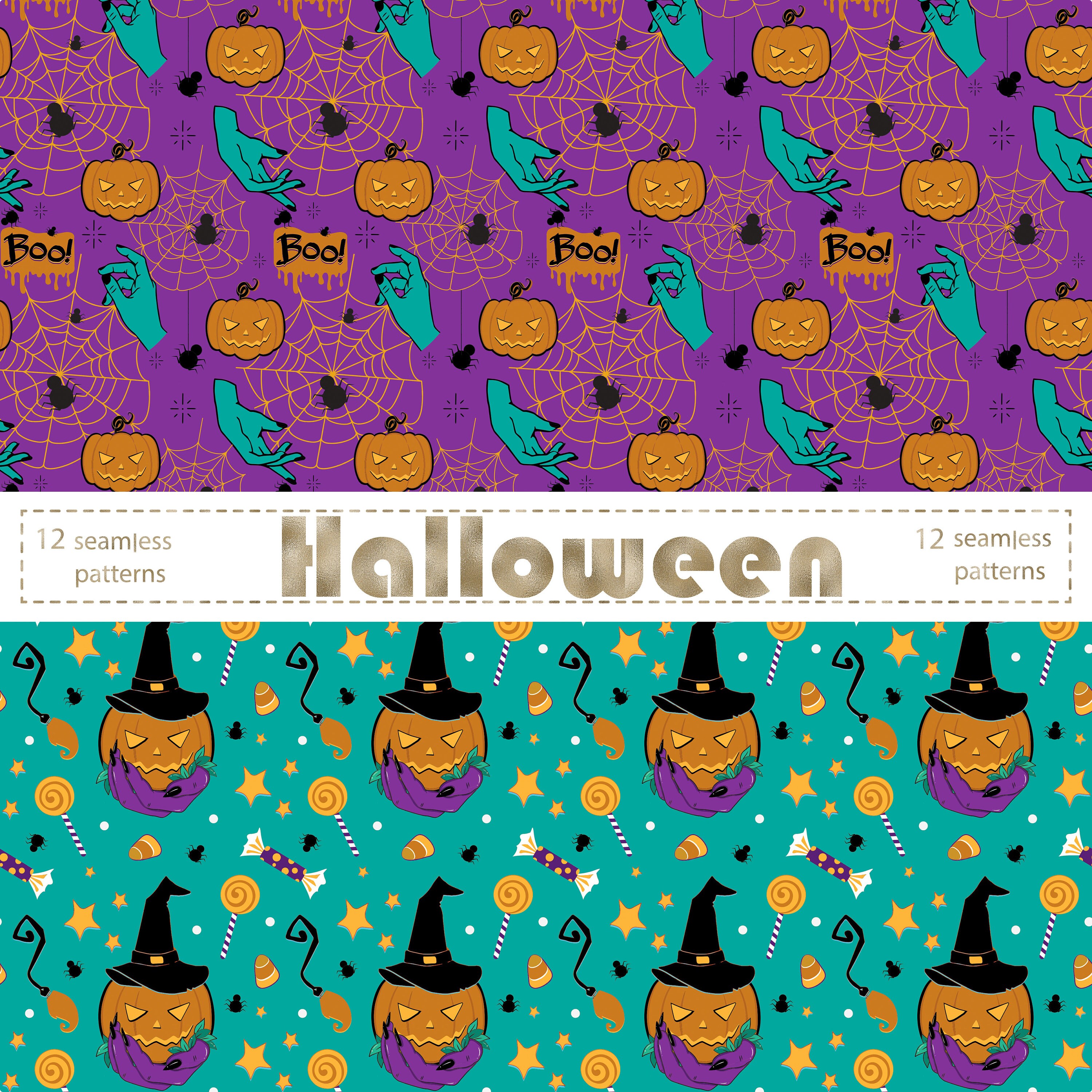 Halloween Kids Digital Paper Pumpkin Face Seamless - Etsy