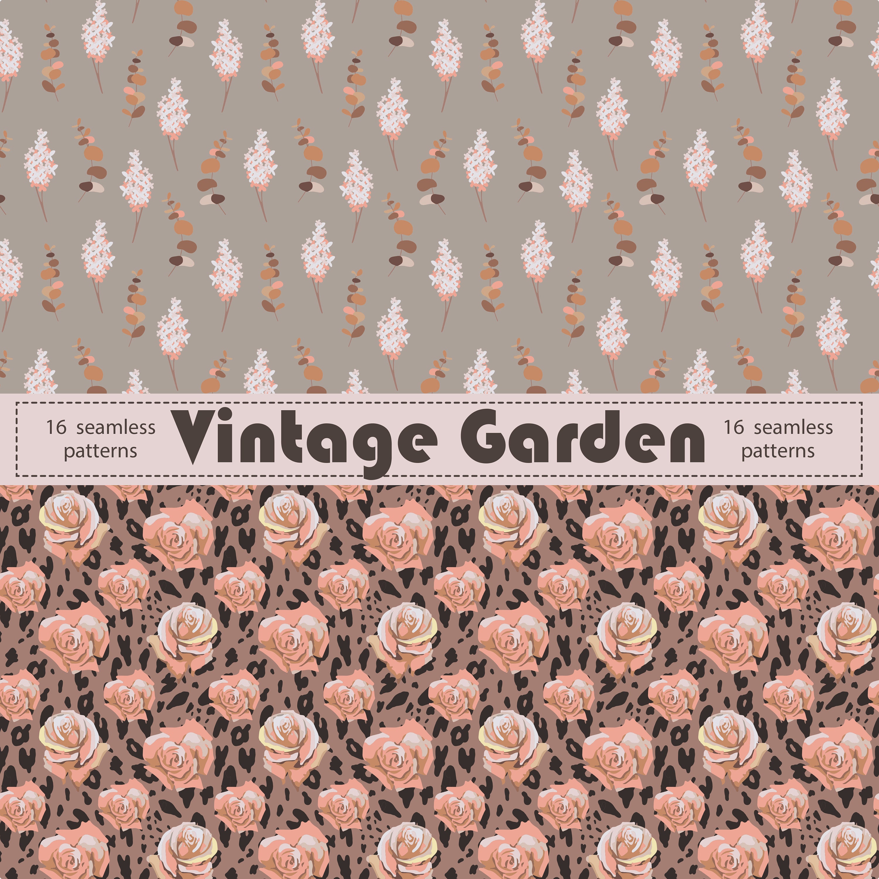 Vintage Flowers Digital Paper Flower Scrapbook Paper Floral Seamless ...