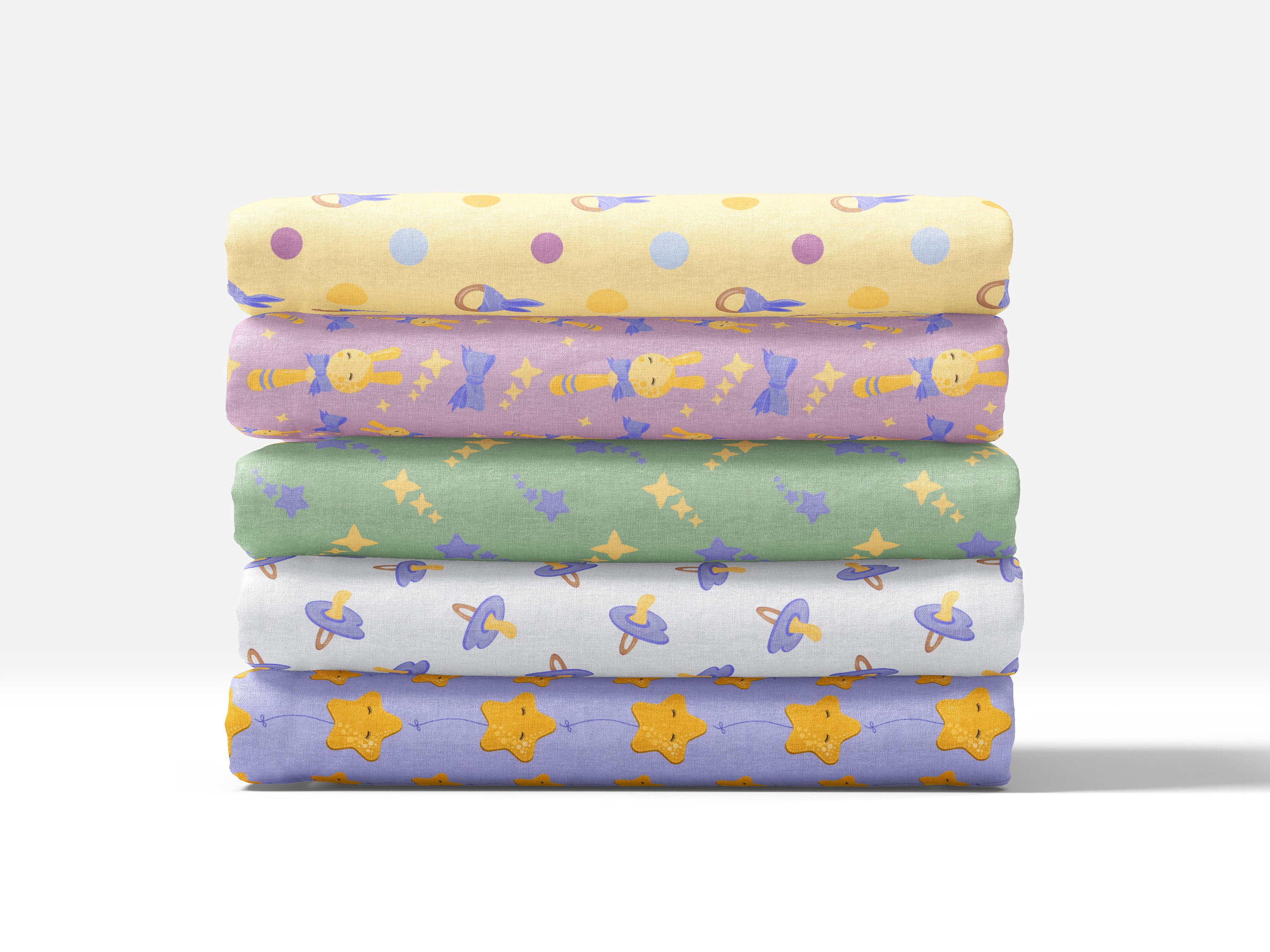 Newborn Baby Digital Paper, Baby Girl SEAMLESS Patterns, Baby Shower ...