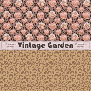 Vintage Flowers Digital Paper Flower Scrapbook Paper Floral Seamless ...