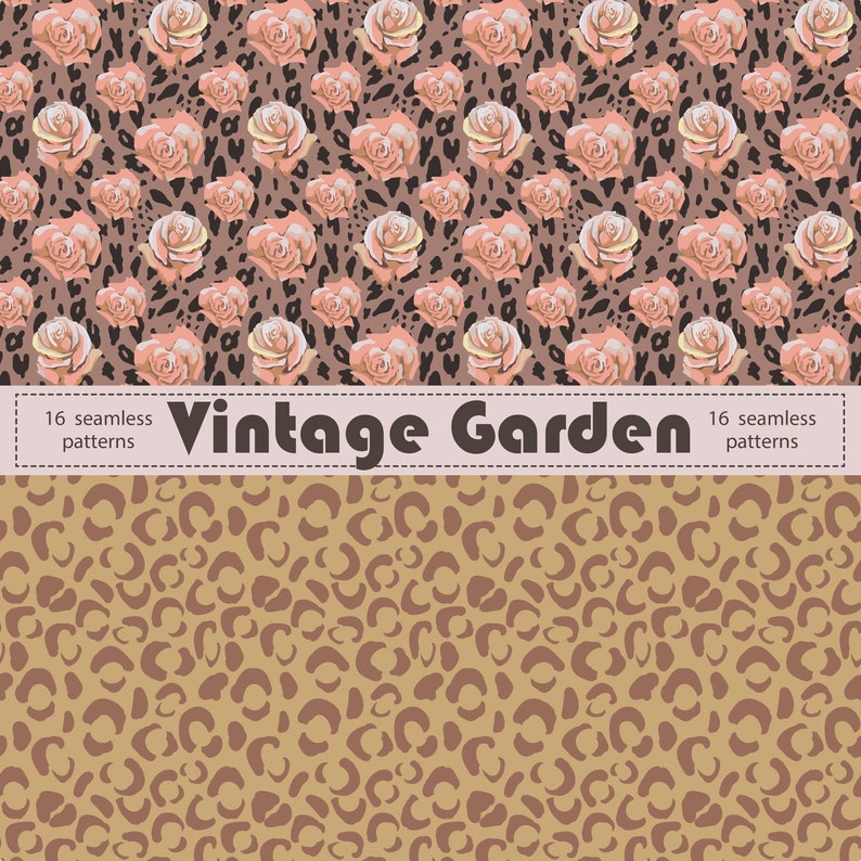 Vintage Flowers Digital Paper Flower Scrapbook Paper Floral Seamless ...