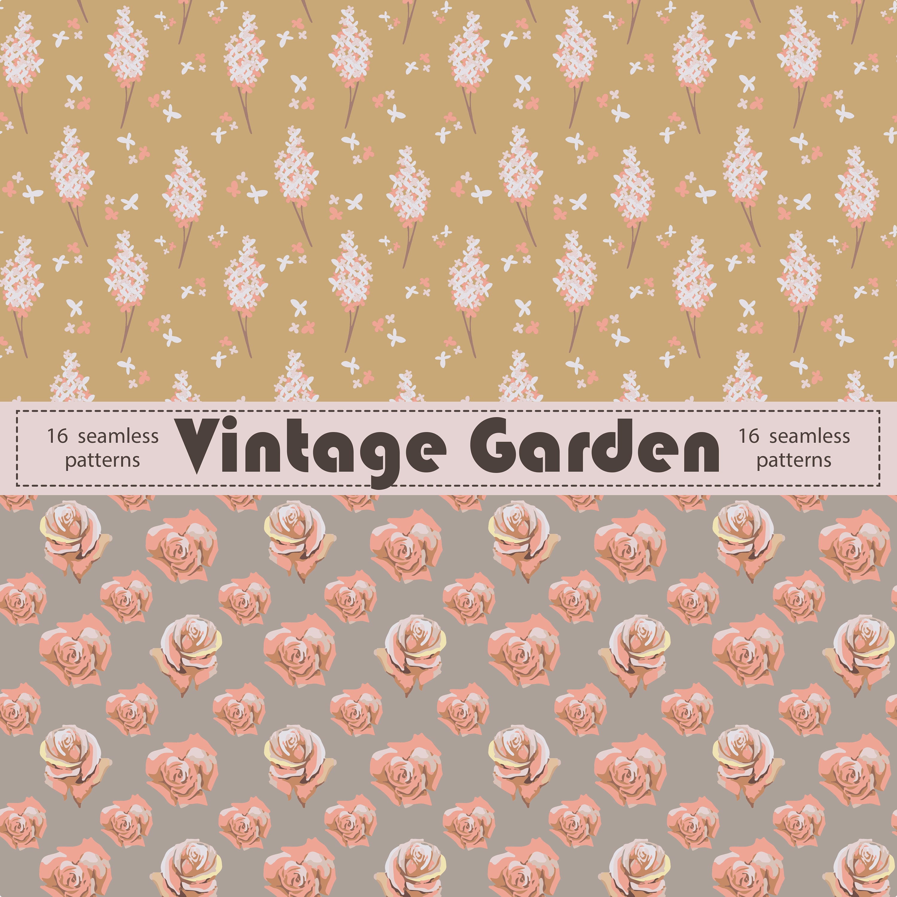 Vintage Flowers Digital Paper Flower Scrapbook Paper Floral Seamless ...