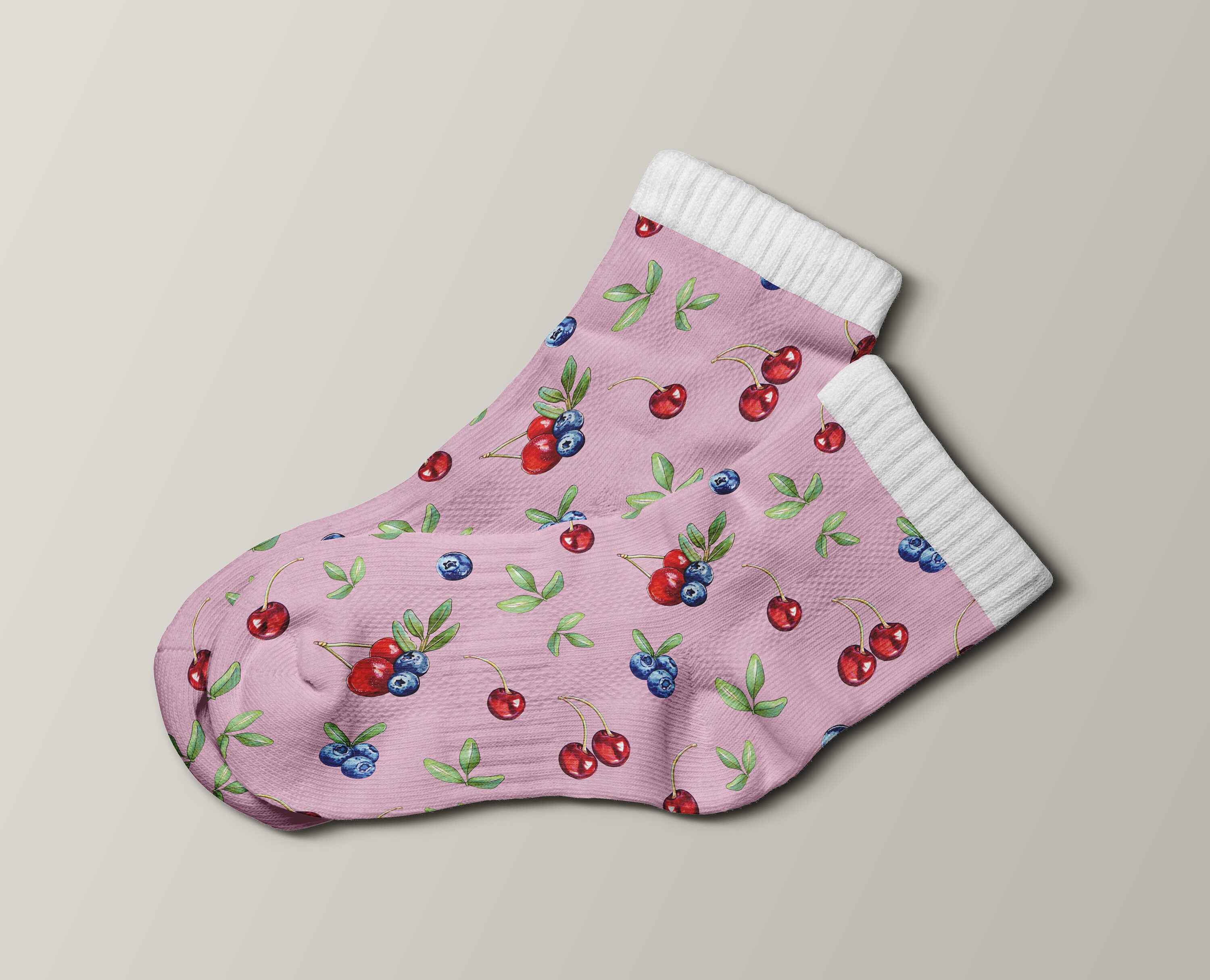 Summer Berry Digital Paper, Cherry and Blueberry Seamless Pattern ...