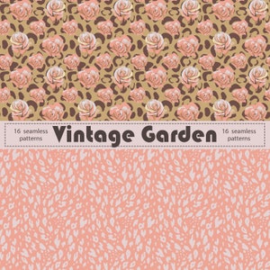 Vintage Flowers Digital Paper Flower Scrapbook Paper Floral Seamless ...