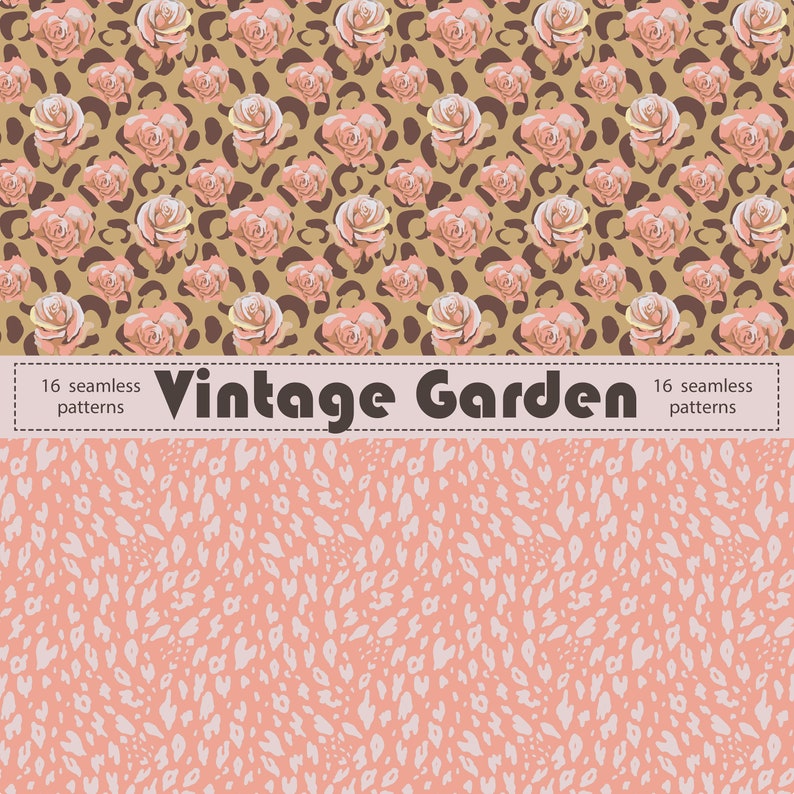 Vintage Flowers Digital Paper Flower Scrapbook Paper Floral Seamless ...