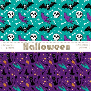 Halloween Kids Digital Paper Pumpkin Face Seamless - Etsy