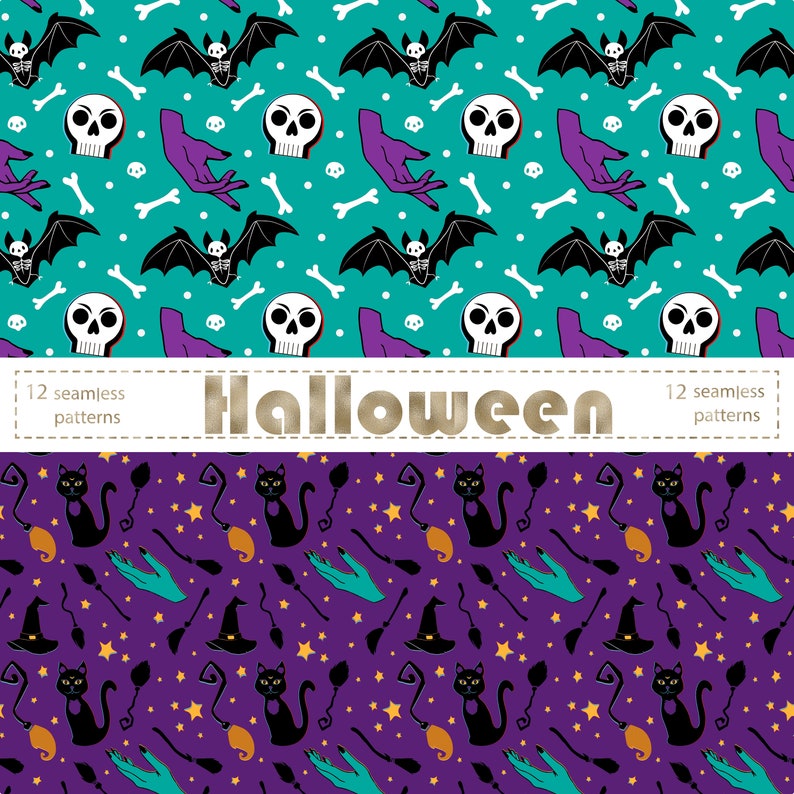 Halloween Kids Digital Paper Pumpkin Face Seamless - Etsy