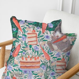 Watercolor Bunny and Carrots Seamless Pattern, Easter Rabbit Fabric ...