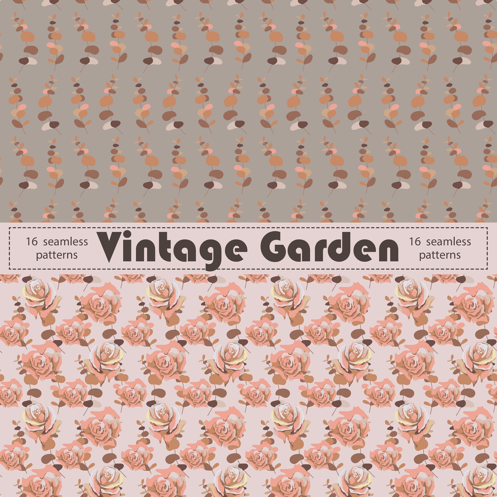 Vintage Flowers Digital Paper Flower Scrapbook Paper Floral Seamless ...