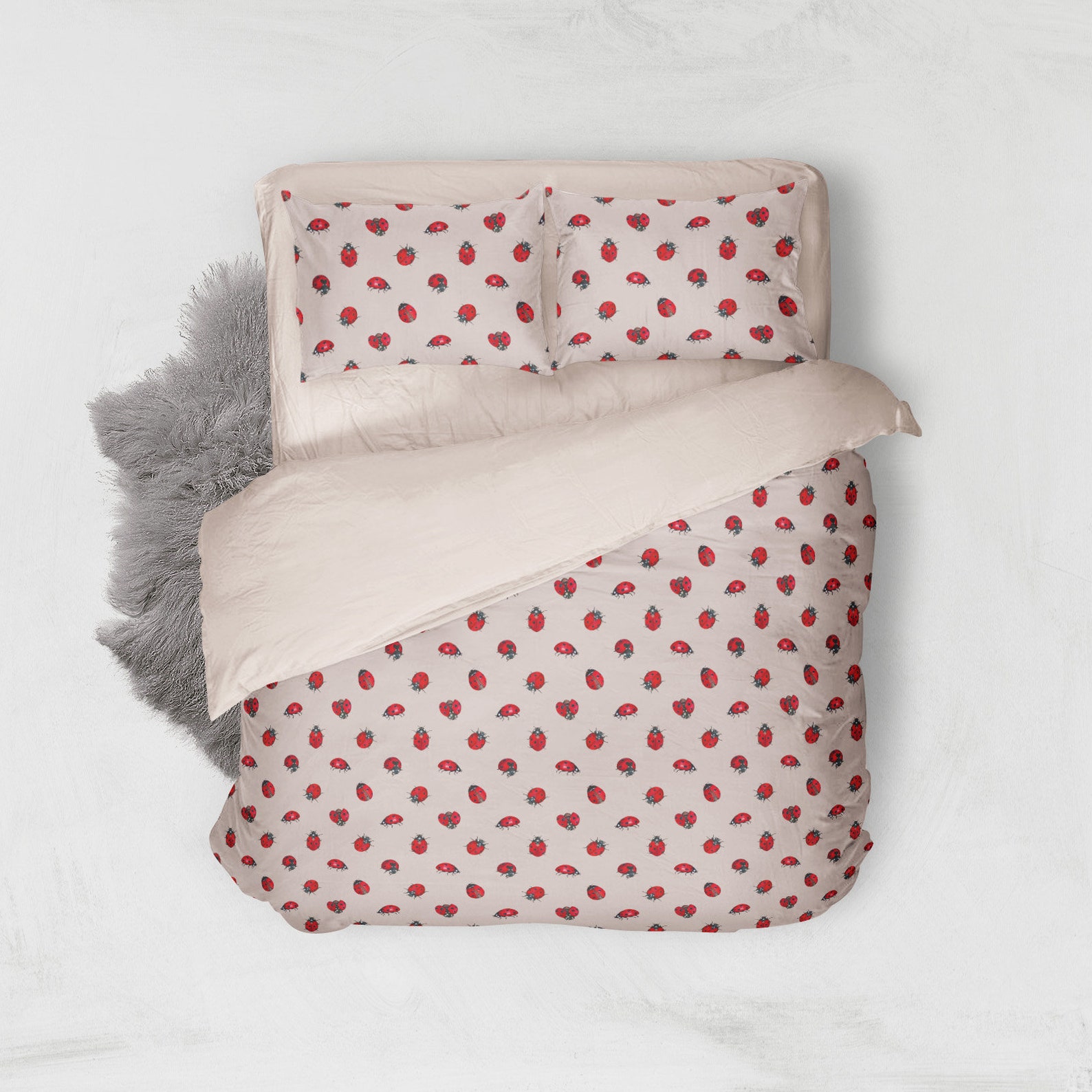 Watercolor Ladybug Seamless Pattern, Ladybird Beetle Digital Paper ...