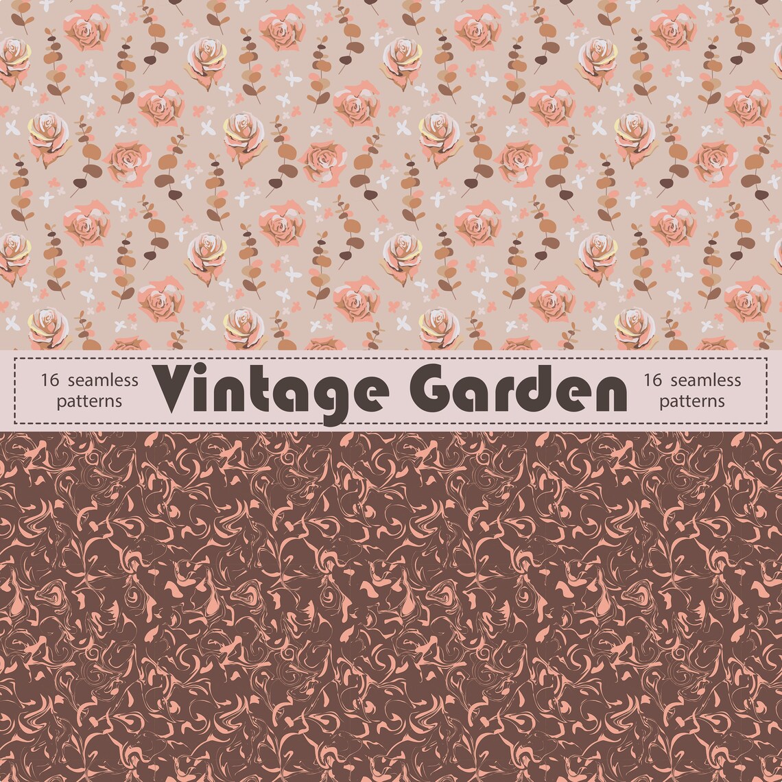 Vintage Flowers Digital Paper Flower Scrapbook Paper Floral Seamless ...