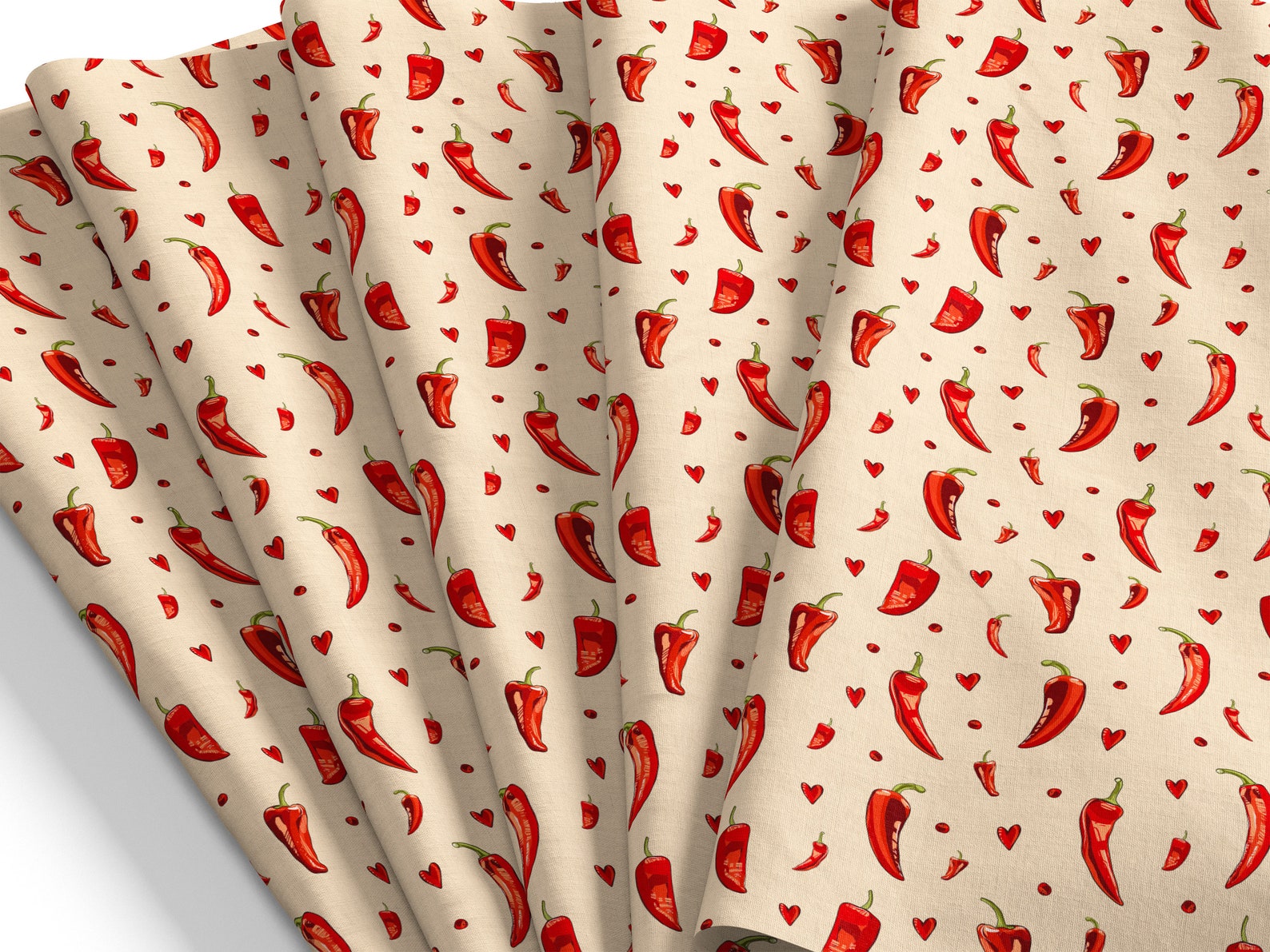 Hot Chilli Pepper Seamless Repeat Pattern, Spicy Vegetable Fabric ...