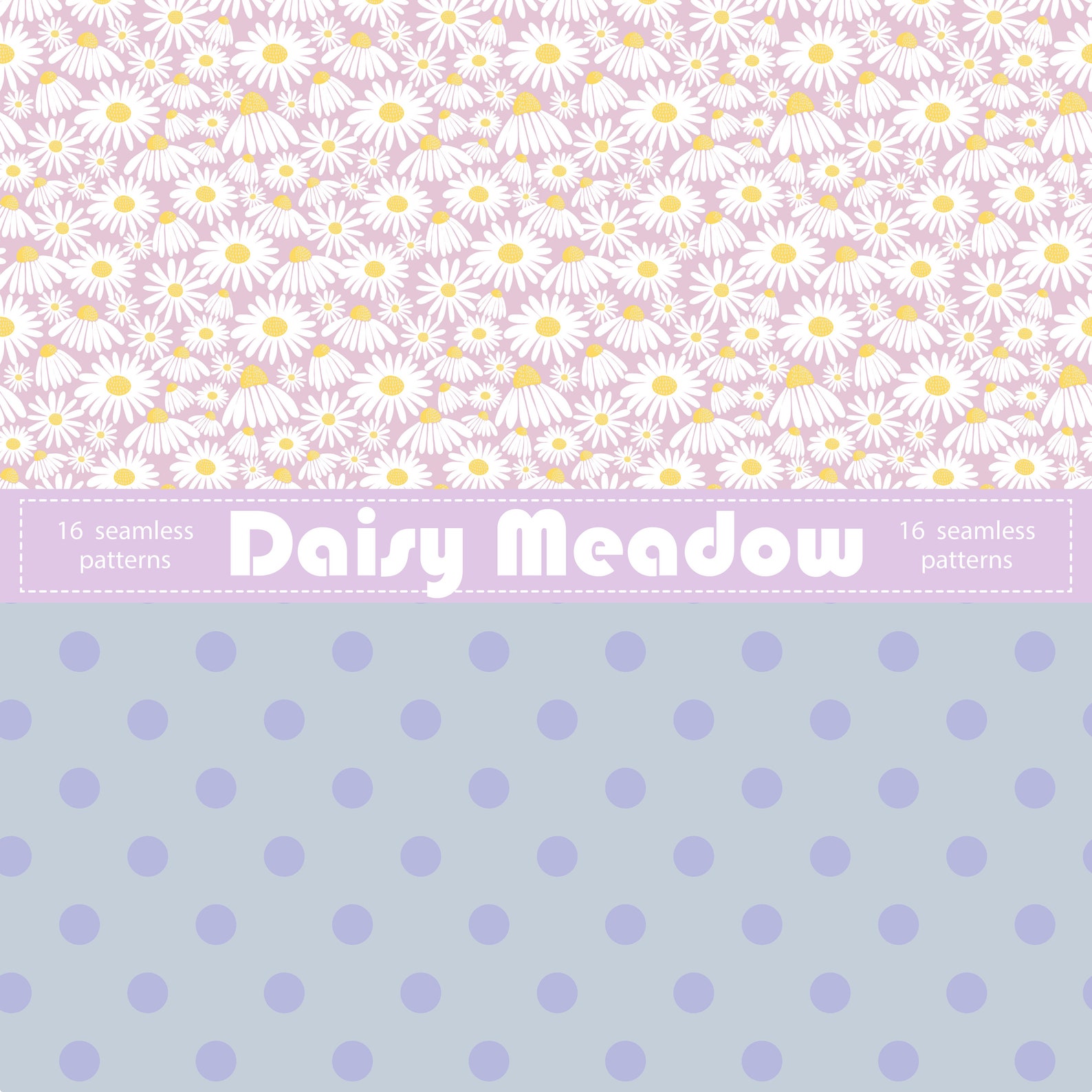 Daisy Flower Digital Paper Summer Meadow Seamless Pattern | Etsy