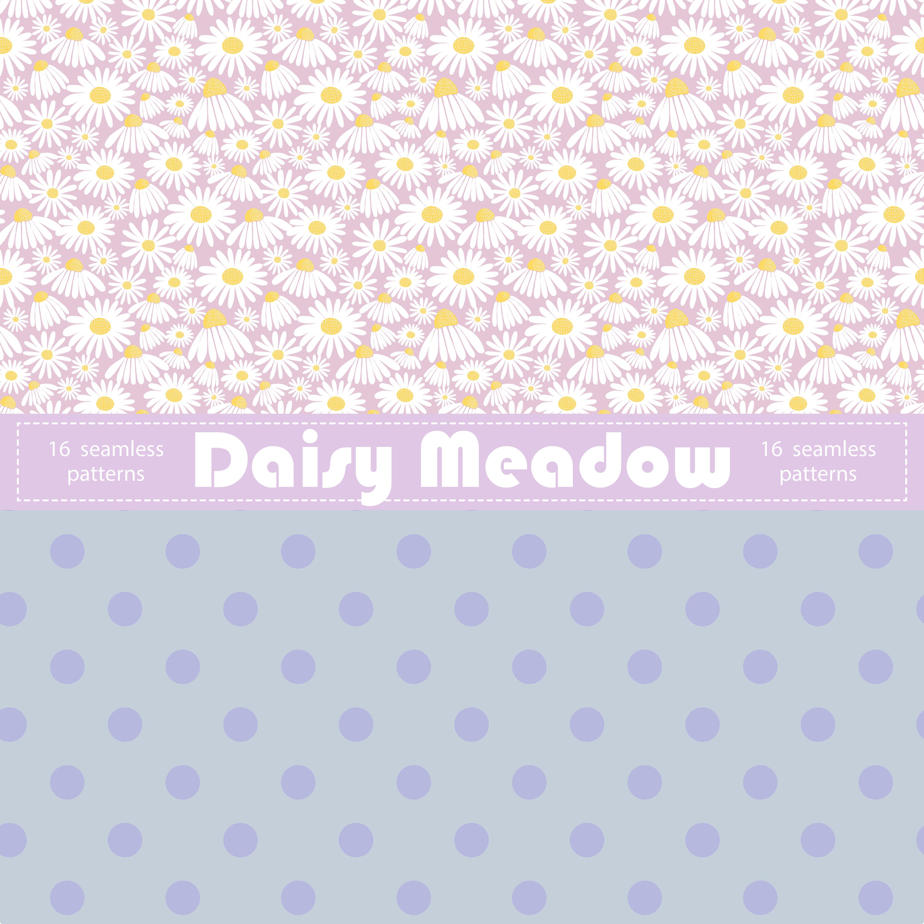 Daisy Flower Digital Paper Summer Meadow Seamless Pattern - Etsy
