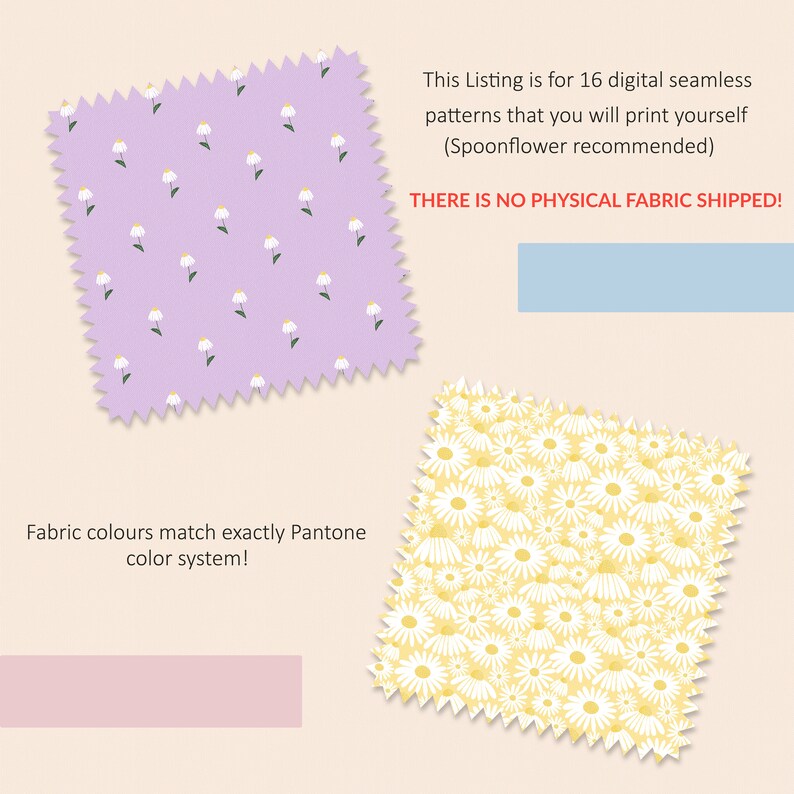 Daisy Flower Digital Paper Summer Meadow Seamless Pattern - Etsy
