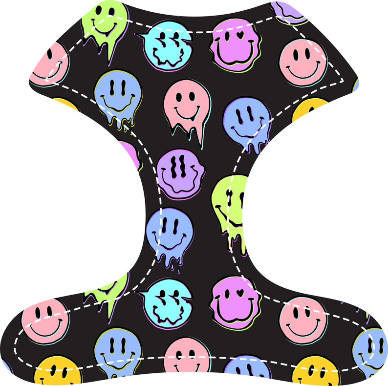 Smiley Face Seamless Pattern, Trippy Smile Fabric Design, Melting Face ...