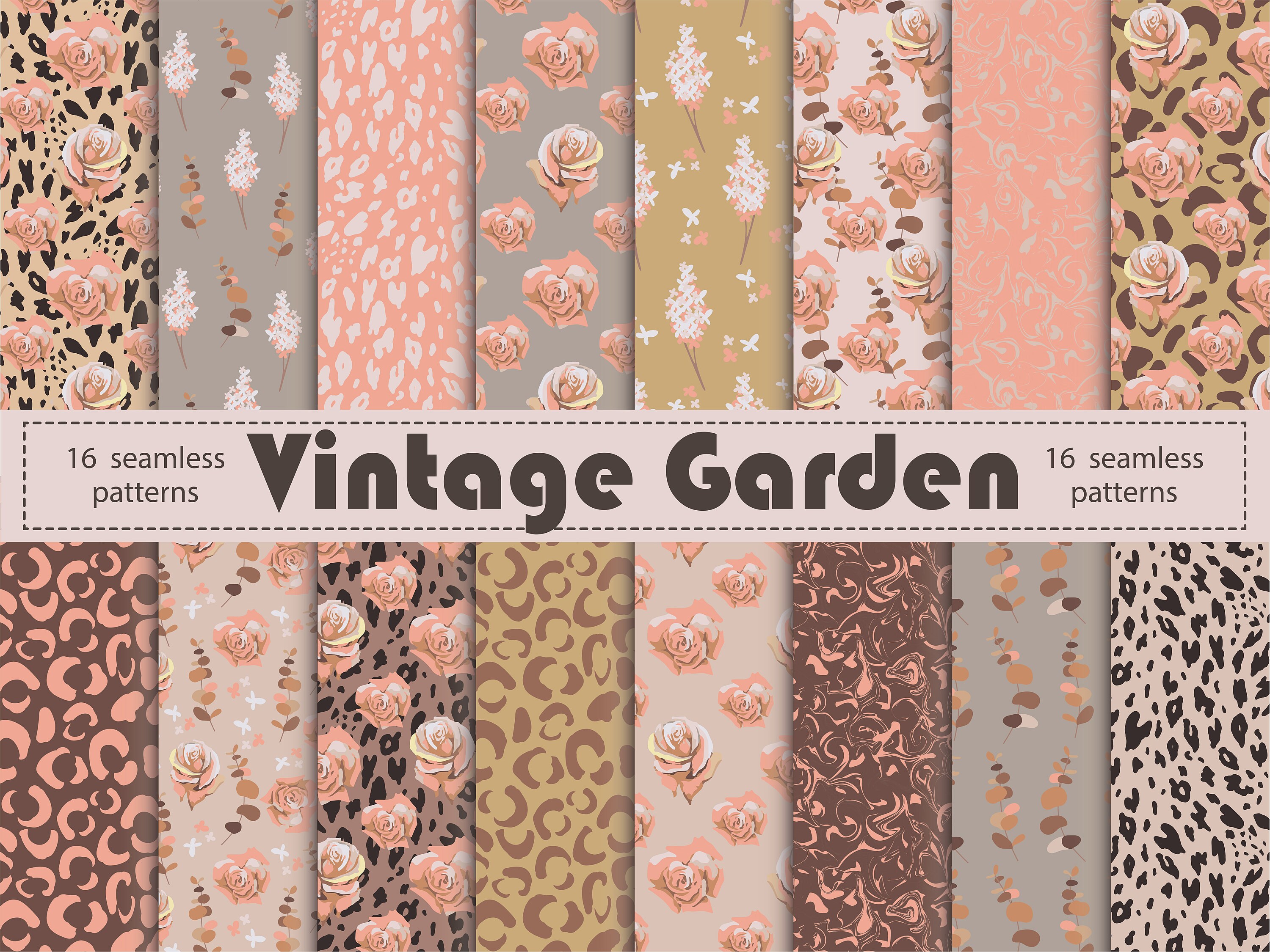 Vintage Flowers Digital Paper Flower Scrapbook Paper Floral Seamless ...