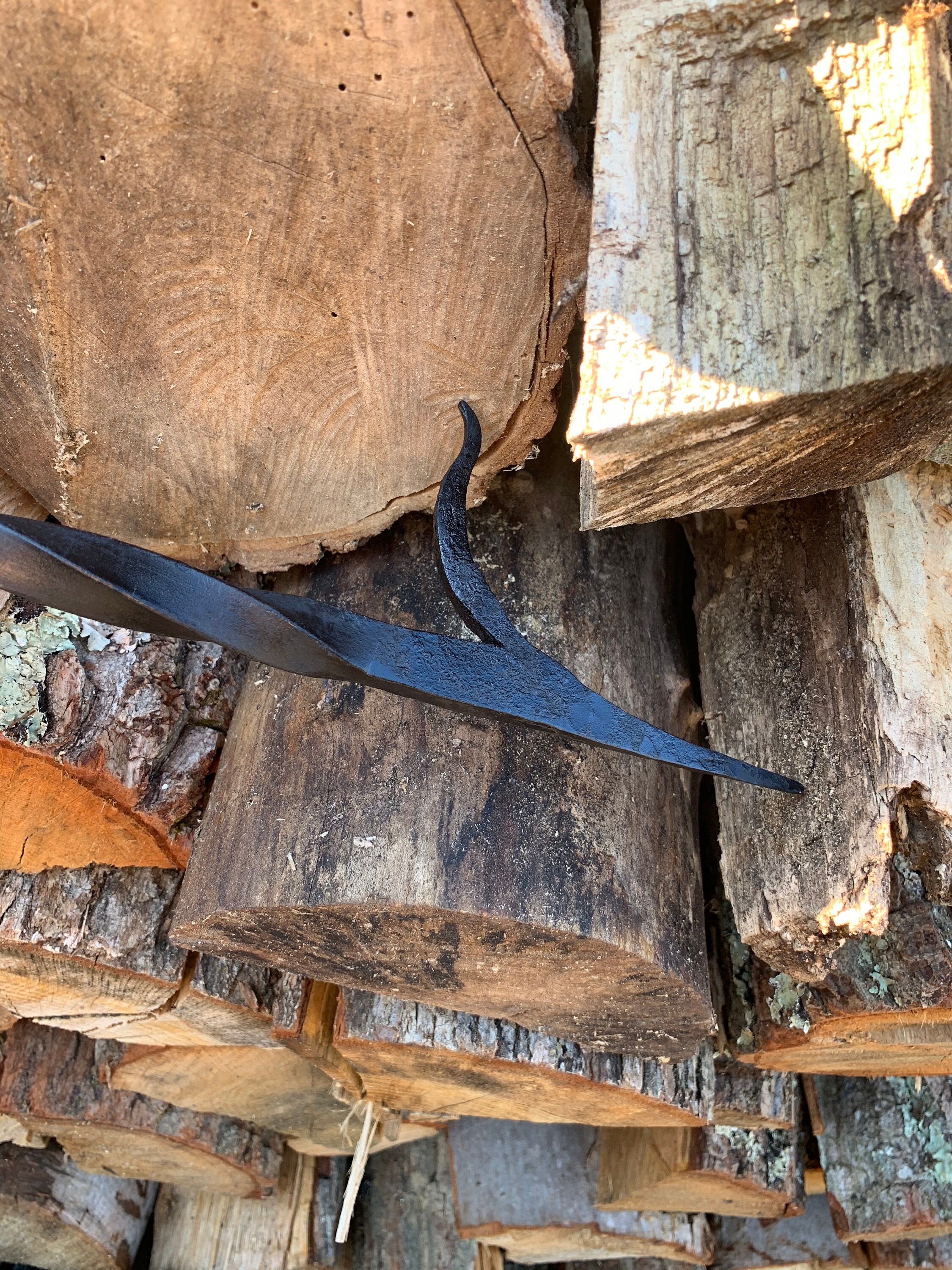 Hand Forged Fire Pit Poker With Forge Welded Point. Great Gift | Etsy