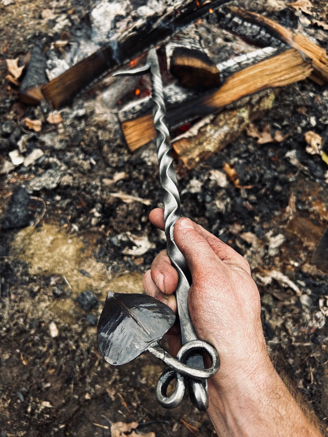 Hand Forged Fire Pit Poker With Bottle Opener - 28