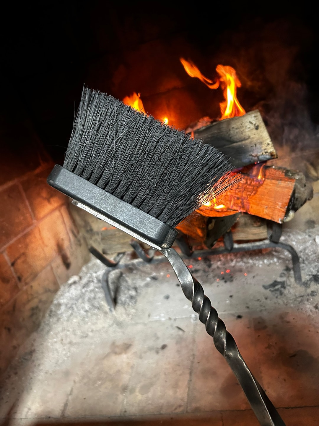 Hand Forged and Hand Finished Fireplace Brush. Forged Crook End for ...