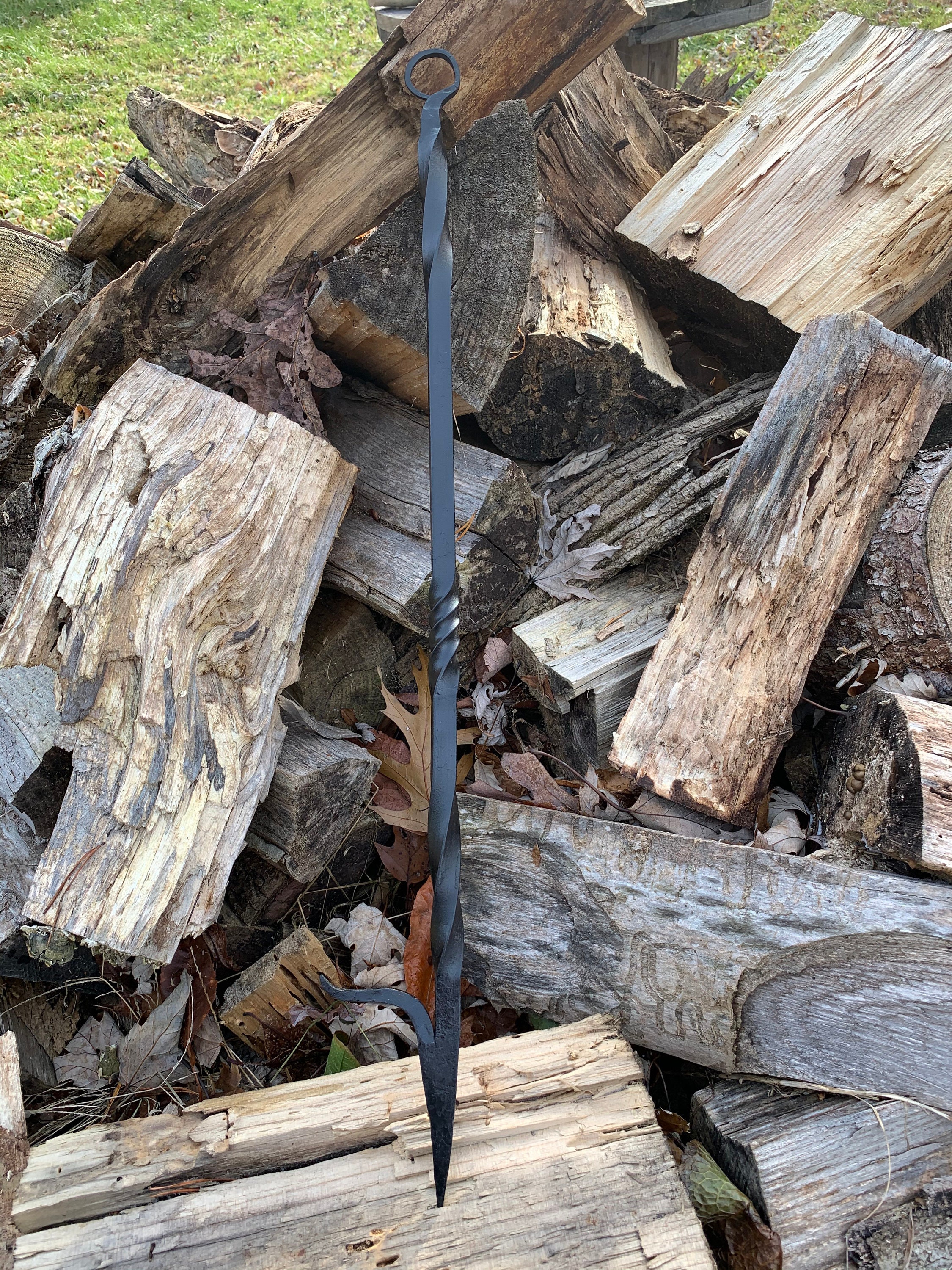 Hand Forged Fire Pit Poker With Forge Welded Point. Great Gift | Etsy