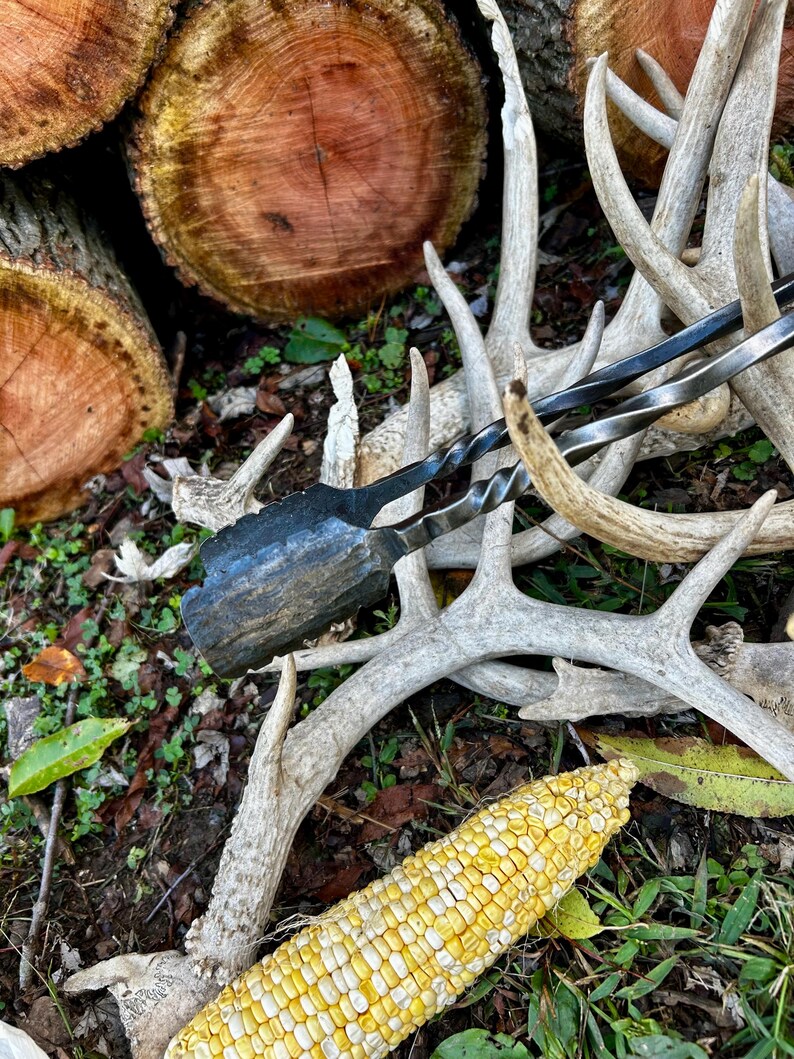 Hand Forged Grill Tongs - Etsy