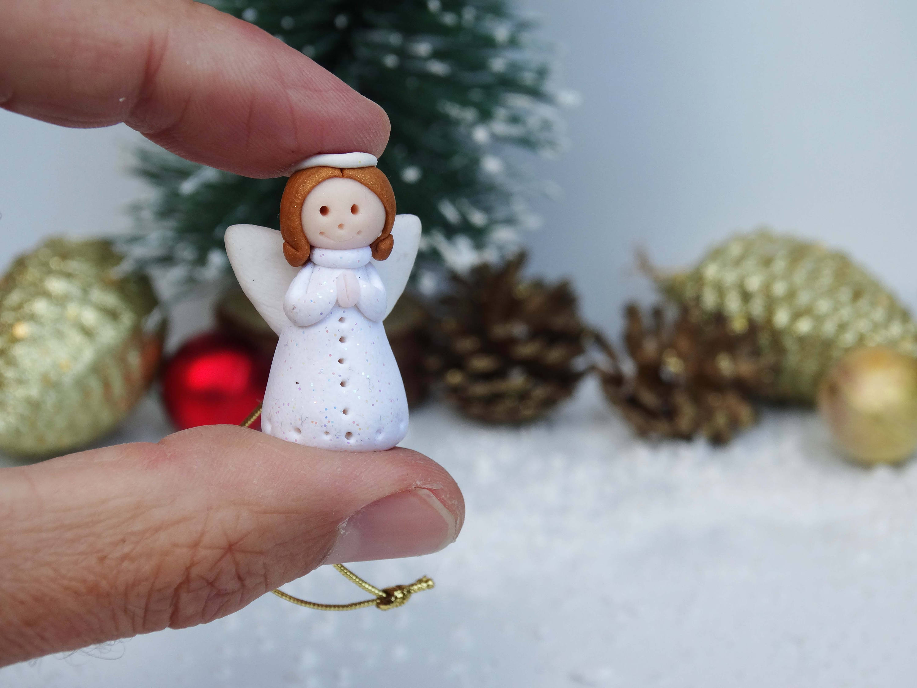 Miniature Angel,polymer Clay Angel,christmas Toy,christmas Gift,polymer ...
