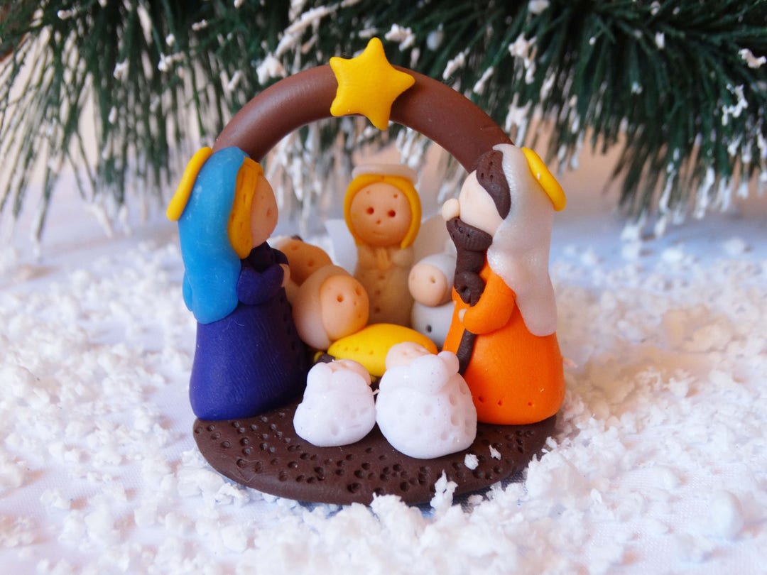 Polymer Clay Nativity Scene,christmas Nativity Set,nativity Decoration ...