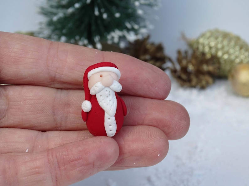 Miniature Santa Clauspolymer Clay Santa Clauschristmas - Etsy