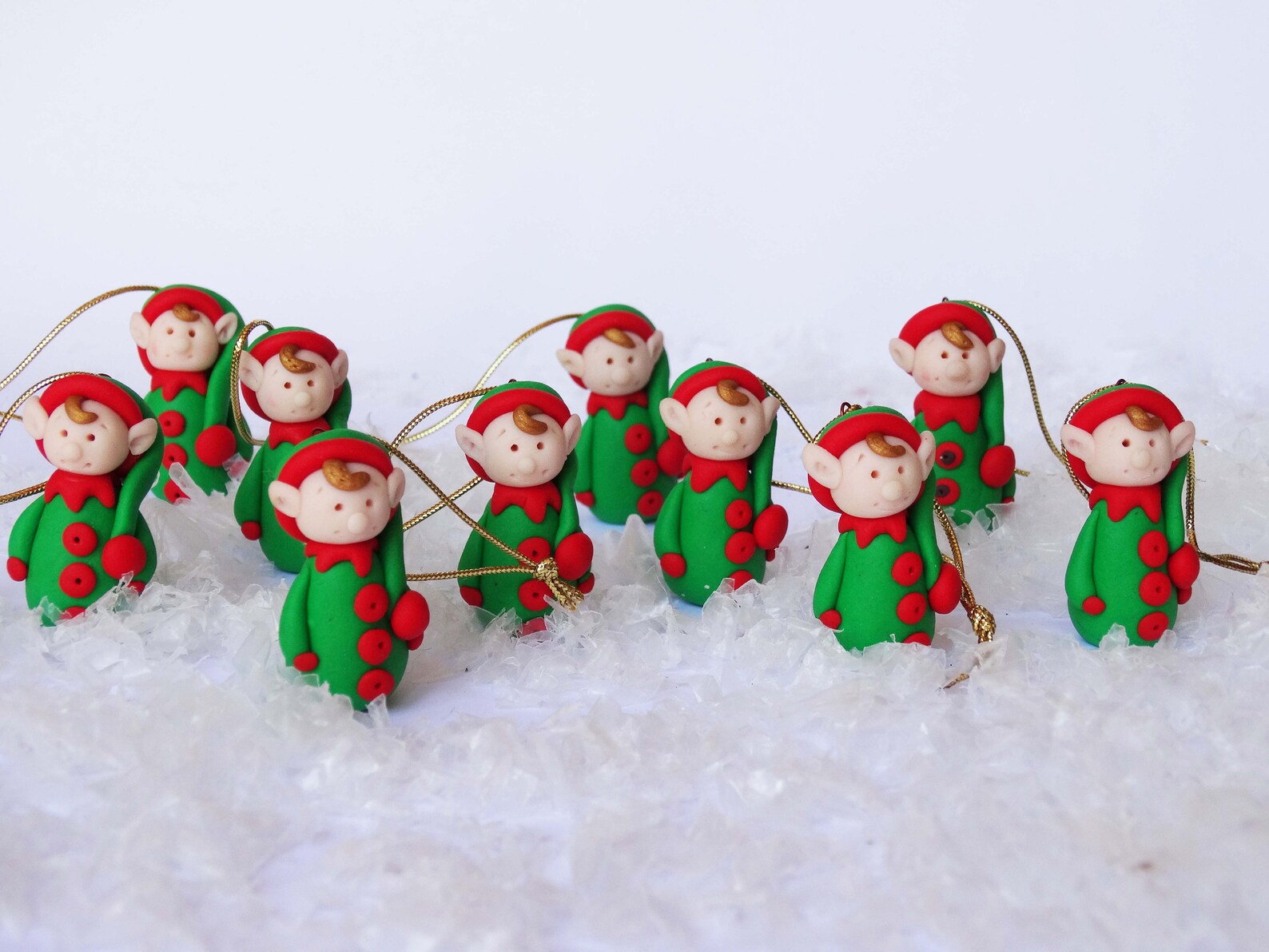 Christmas Elf,polymer Clay Green Elf,little Helper,christmas Pendant ...