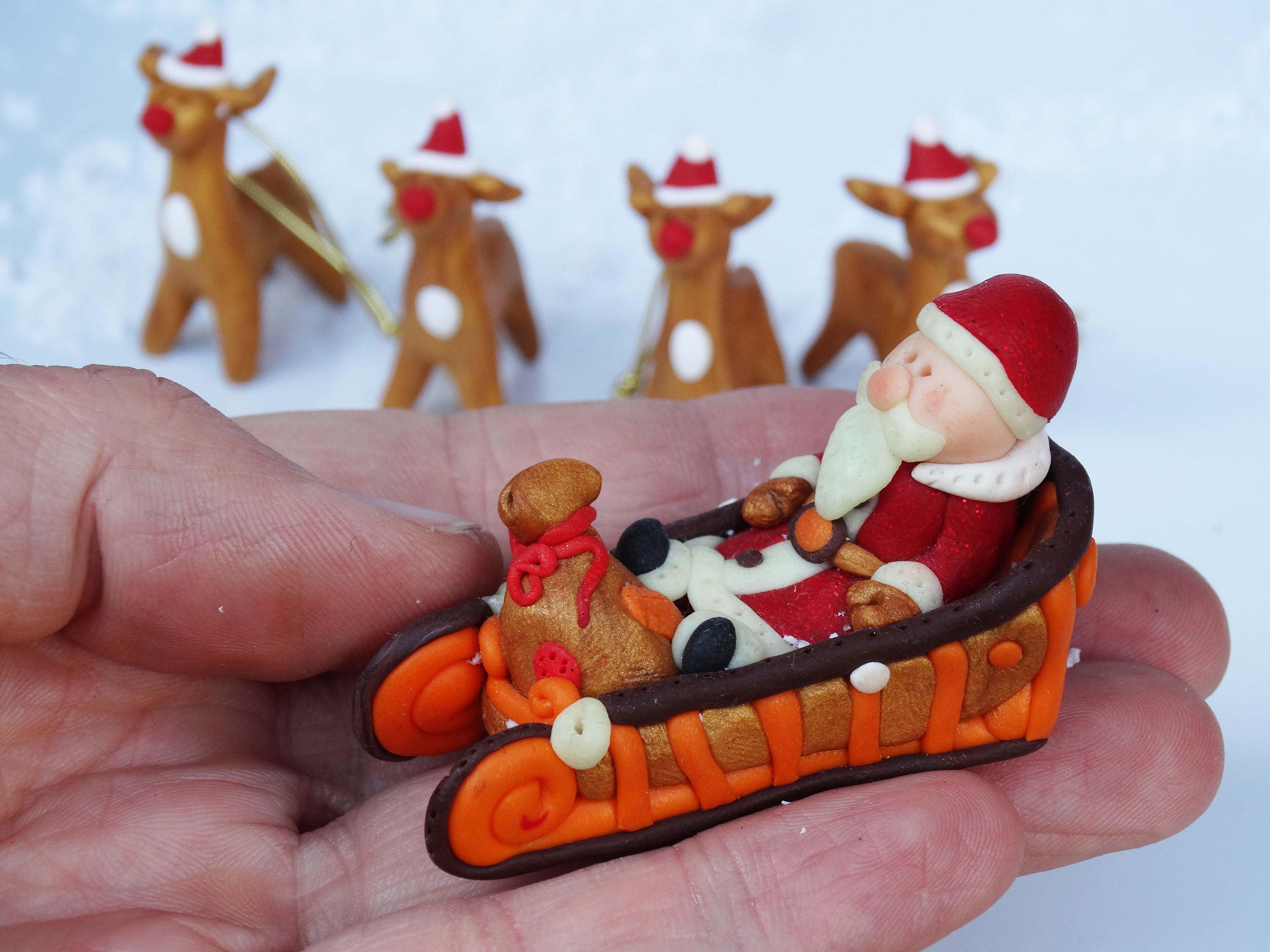 Christmas Santa Claus,christmas Gift,christmas Polymer Clay Gift ...