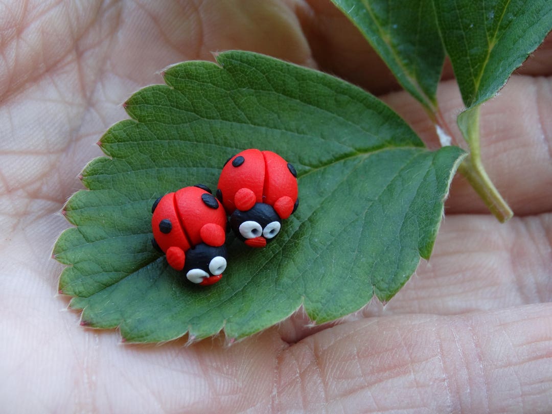 Polymer Clay Ladybug,ladybug Earrings,ladybug Gift,tiny Ladybug ...