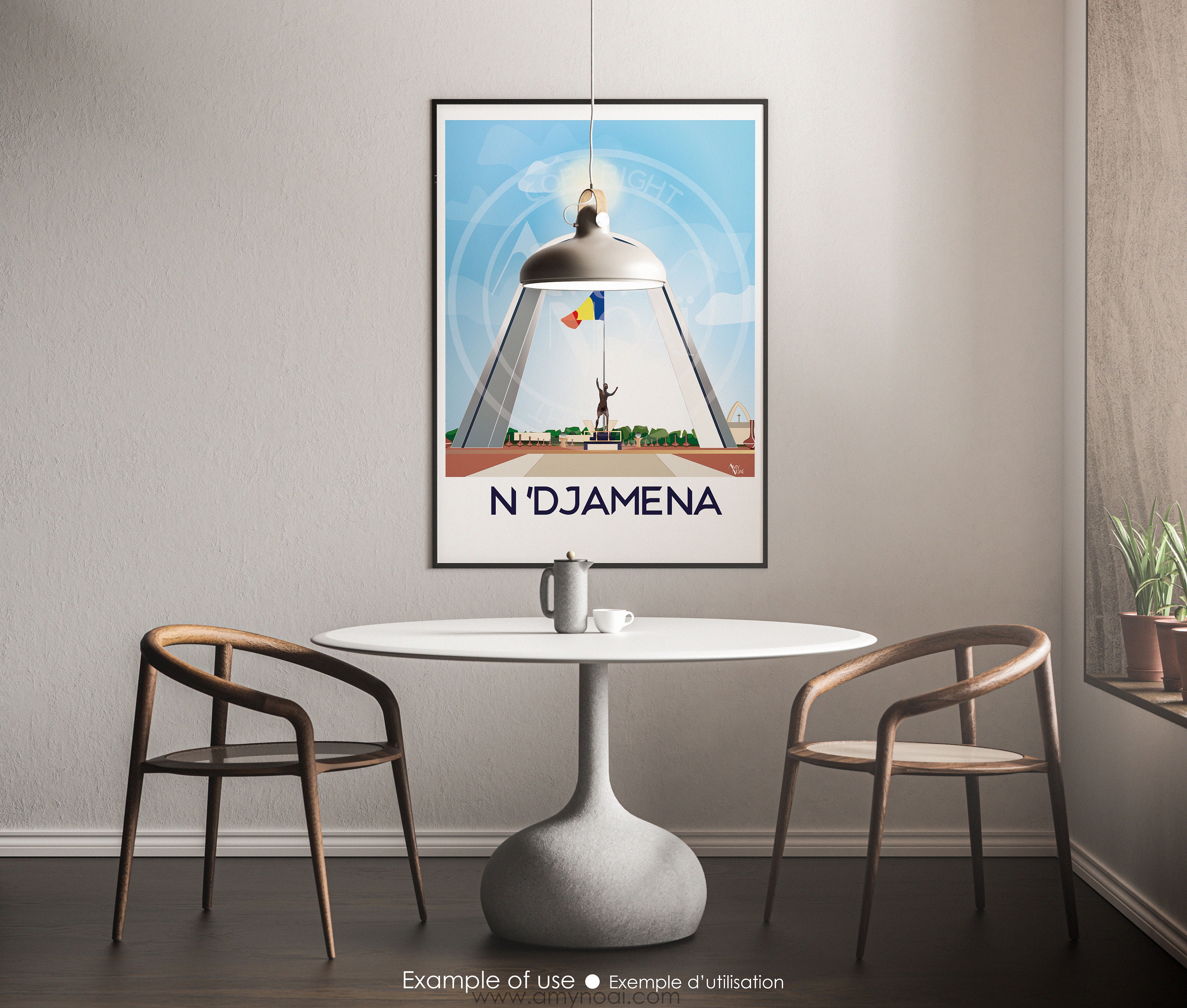 TCHAD Design 4- 1 Africa Poster Print,independence Monument of N ...