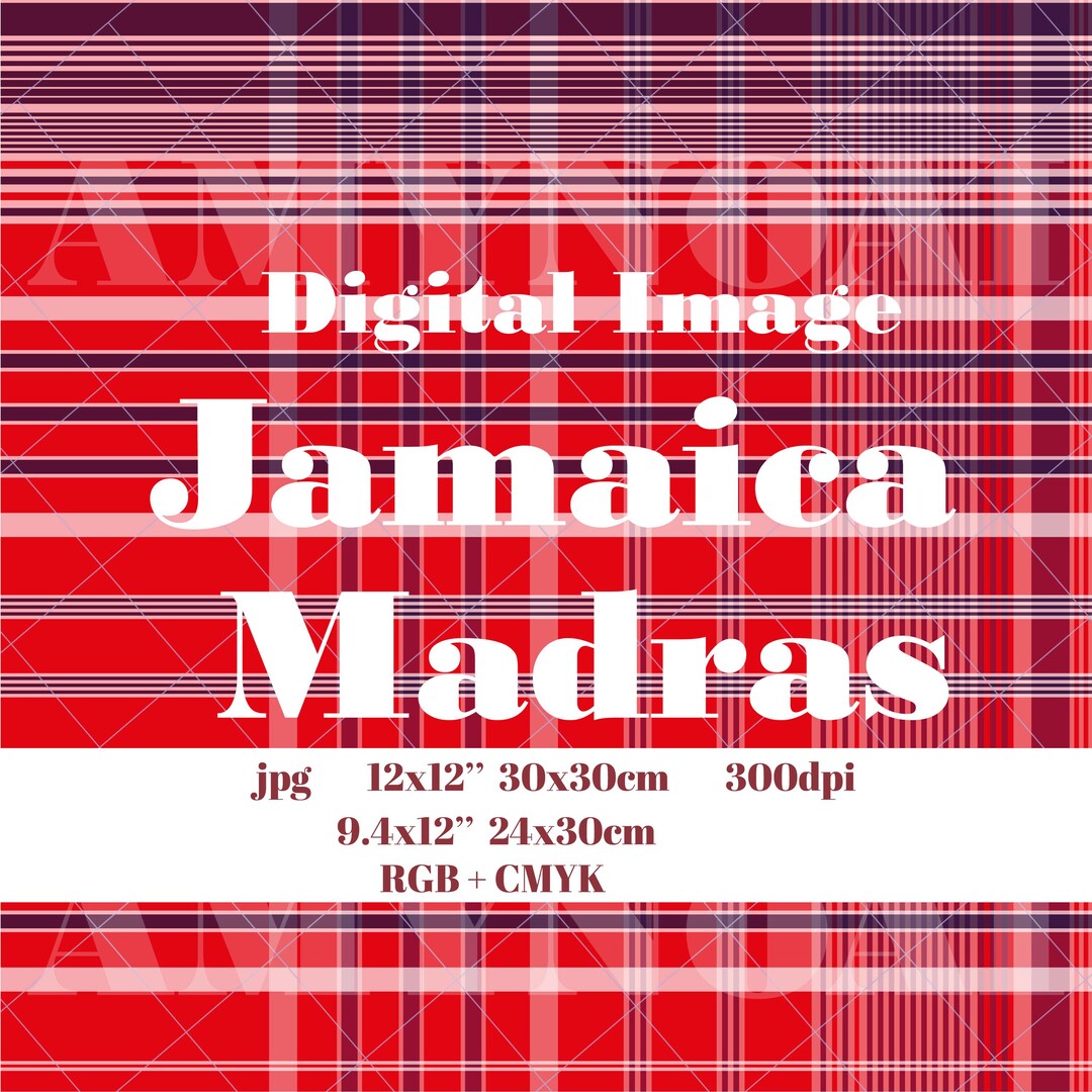 Jamaican Madras Pattern, Caribbean Fabric-inspired Pattern – JPG File ...