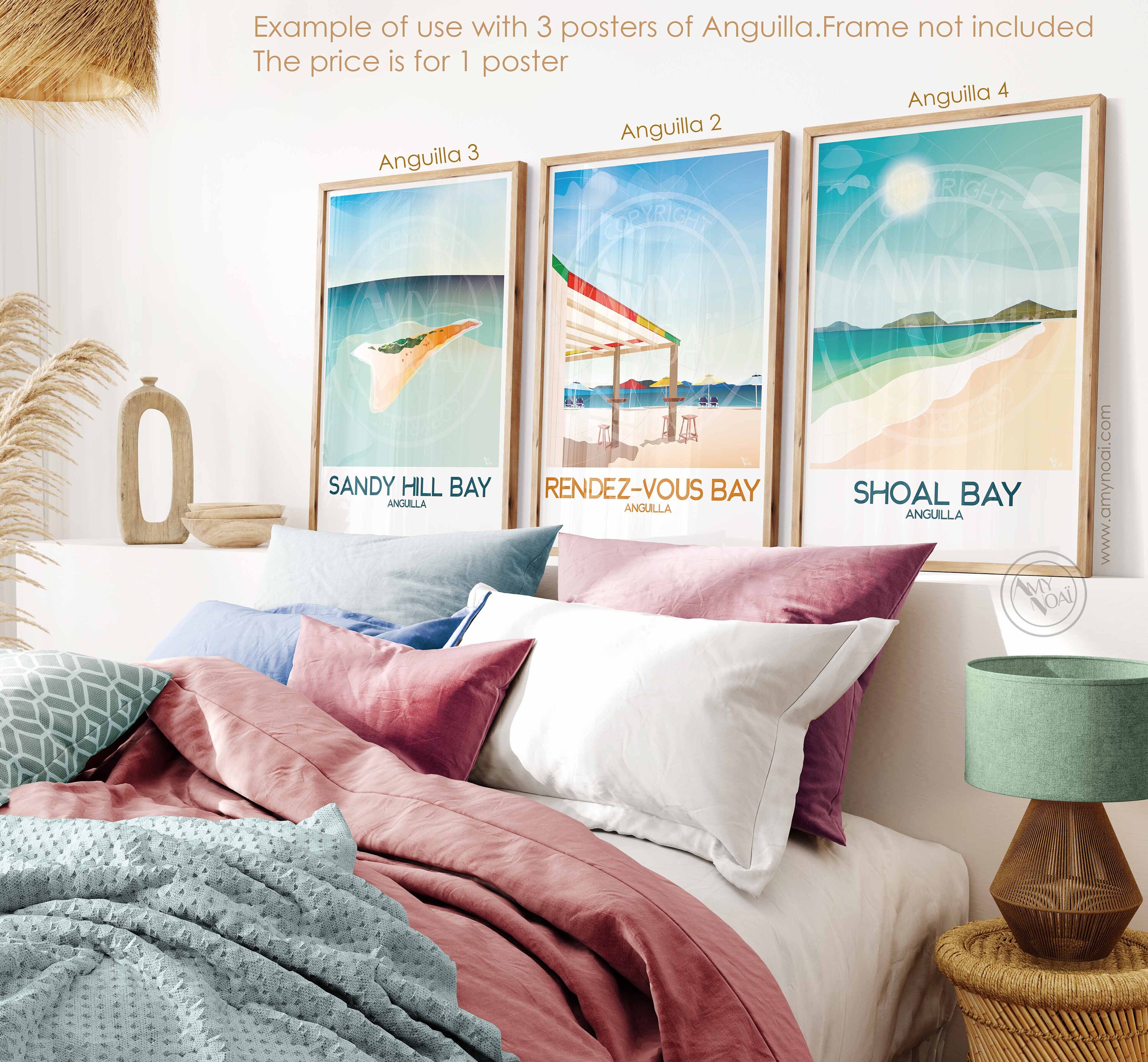 ANGUILLA ISLAND Design 2 1 Travel Poster Printrendez-vous - Etsy