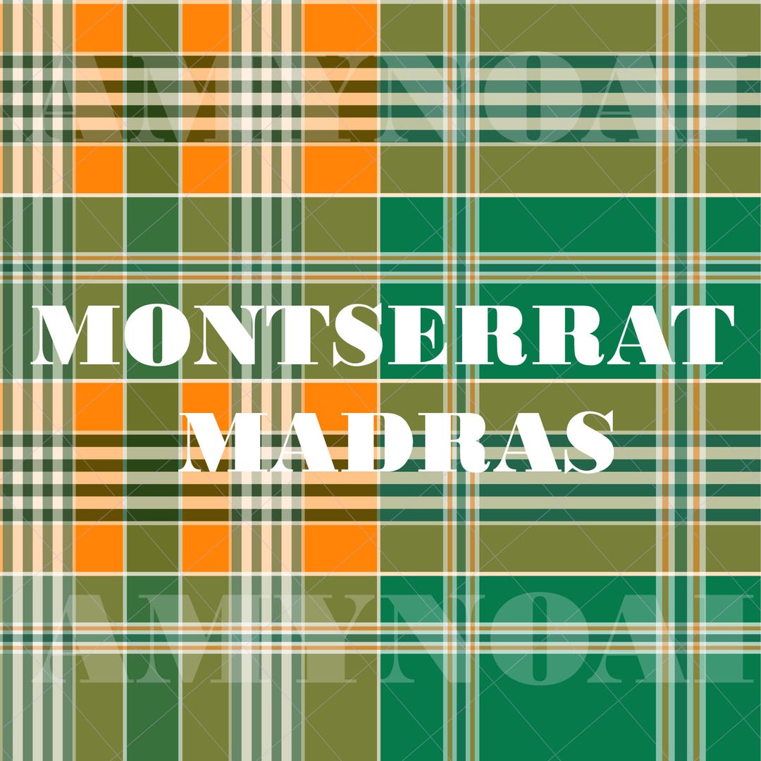 1 Design of Madras Pattern From the Island of Montserrat Color Green ...