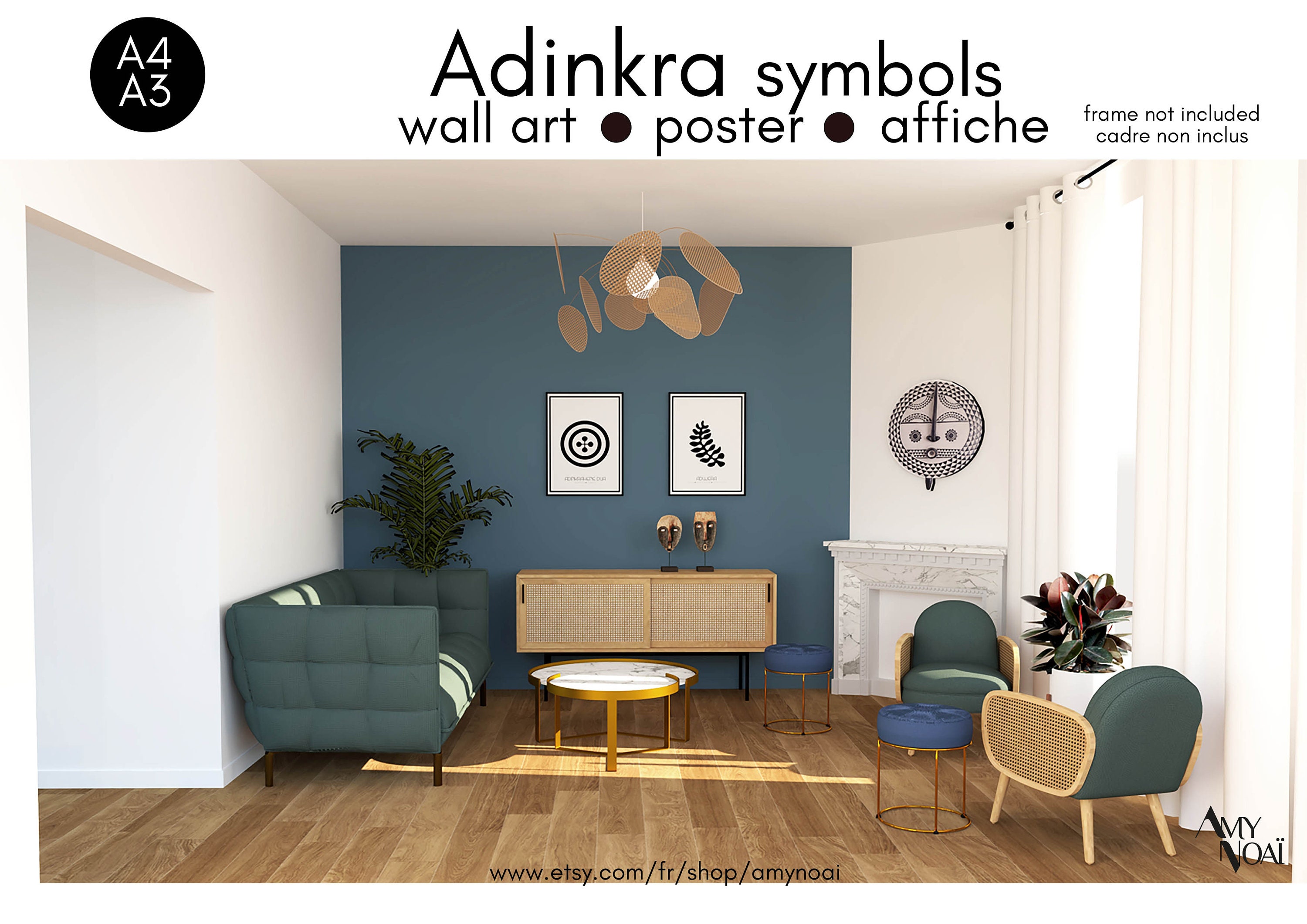 POSTER ADINKRA African symbolposter wall art ghana akan | Etsy