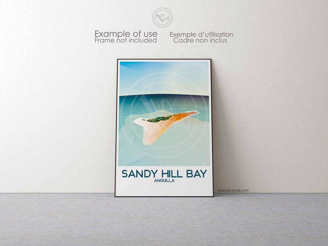 ANGUILLA ISLAND Design 3- 1 Travel Poster Print,sandy Hill Bay,sandy ...