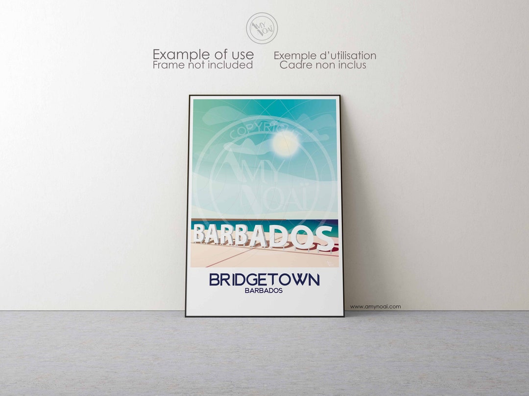 BARBADOS Design 3 1 Travel Poster Print of Bridgetown Beach,saint ...
