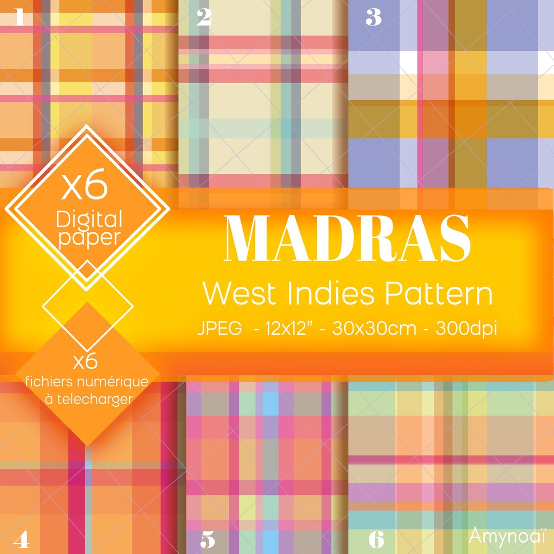 Digital Files of MADRAS Patterns, Fabric Designs From the West Indies ...